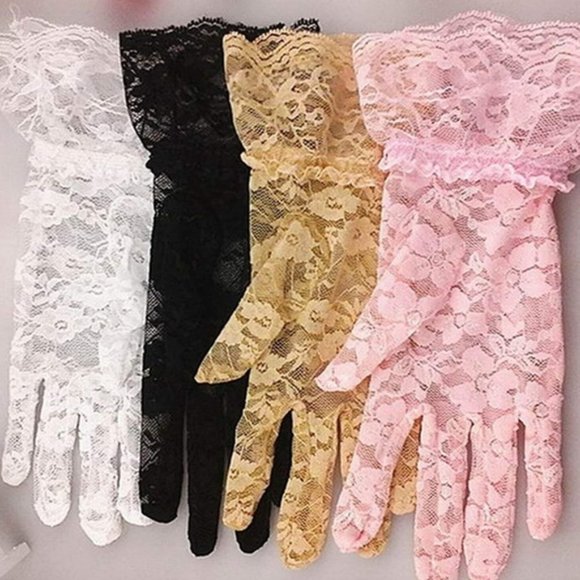 Accessories | Elegant Sophisticated Feminine Lace Gloves Gathered Wrist ...
